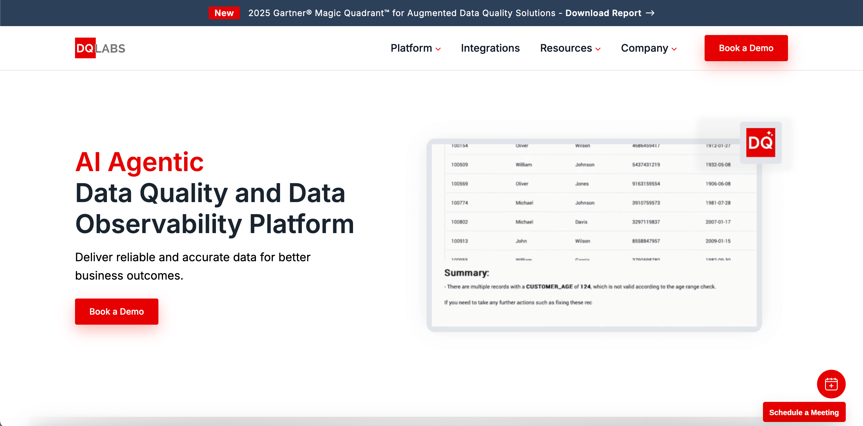 Agentic AI Data Observability and Data Quality Platform
